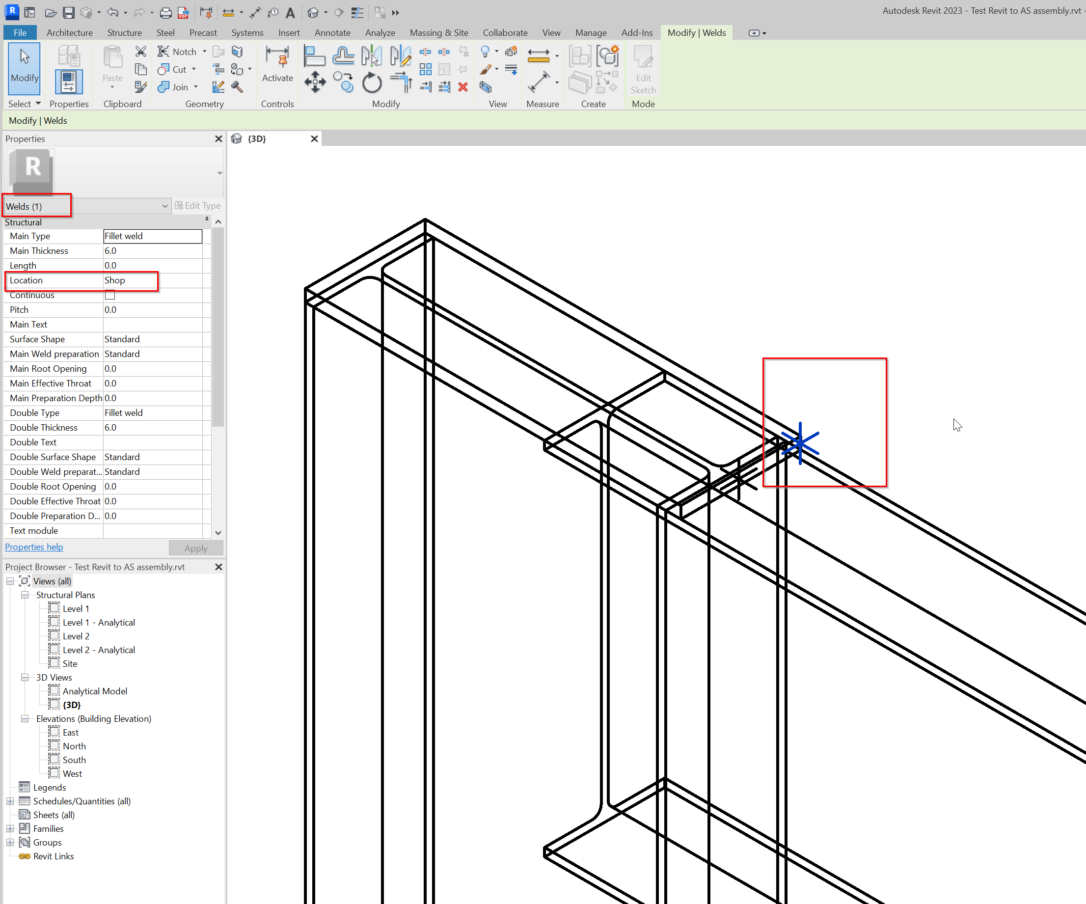 How to make a welded plate a part of a column assembly when ...