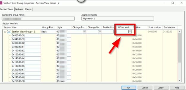 How to create section views with the same vertical range in Civil 3D