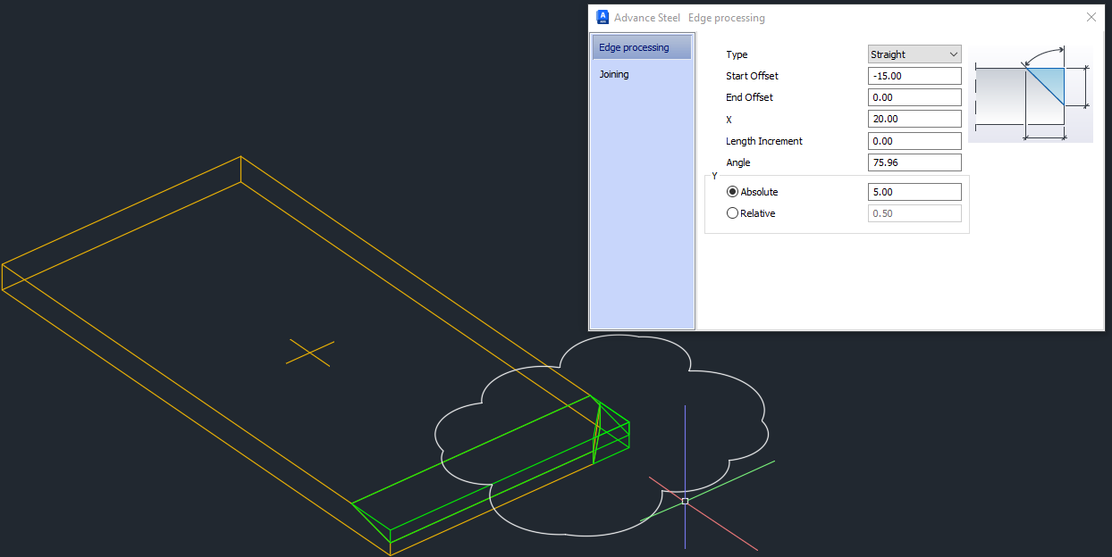 Incomplete welding preparation on plate edge with corner cut in Advance ...