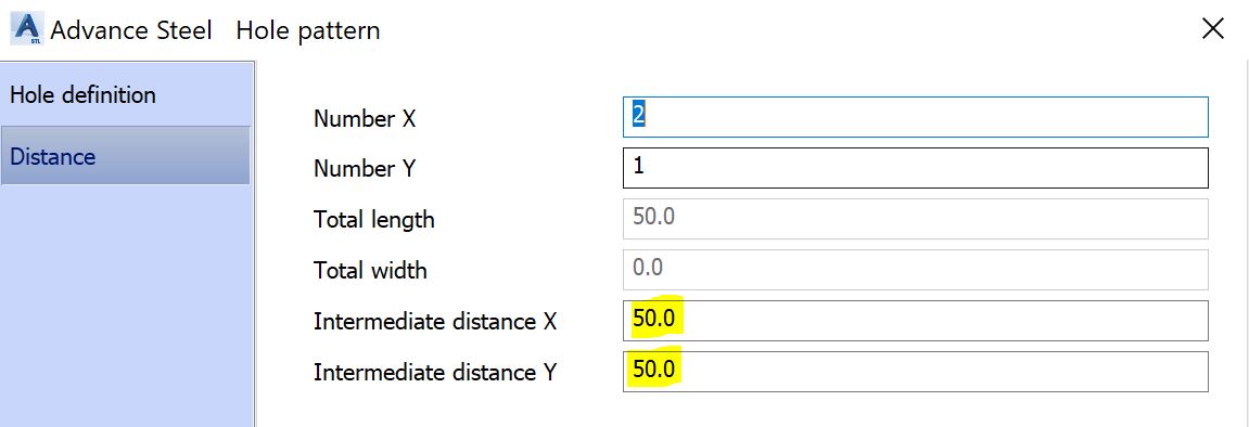 Default spacing setting for the bolts or holes in Advance Steel Default spacing setting for the bolts or holes in Advance Steel