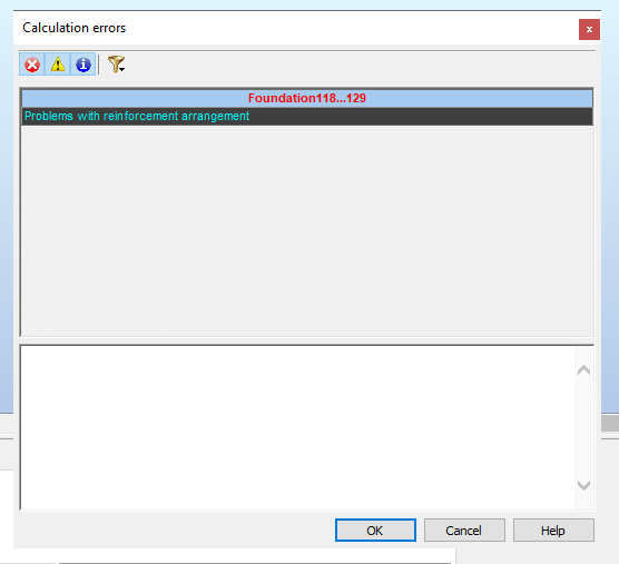 "Problem with reinforcement arrangement" while RC foundation design in Robot Structural Analysis