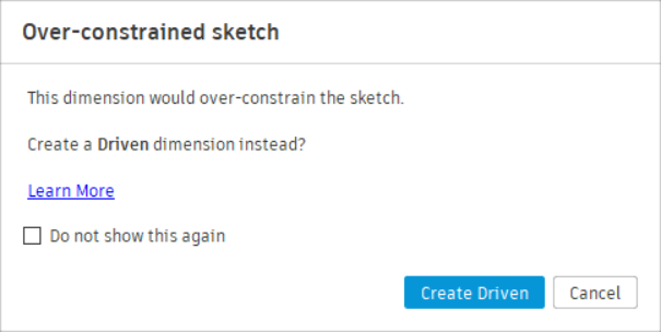 "This dimension would over-constrain the sketch" while adding a linear dimension to a sketch ...
