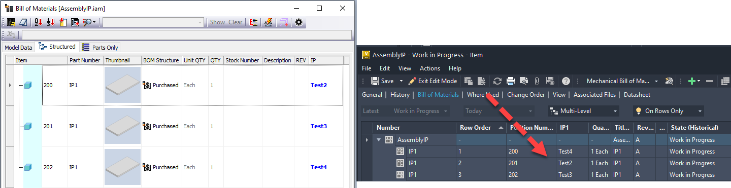 Vault item Bill of Materials (BOM) is in wrong after manually adjusting the Inventor BOM ...
