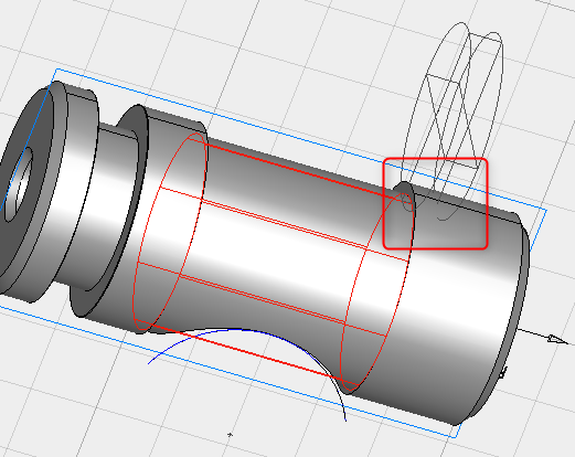 Side feature gouges into a feature in FeatureCAM