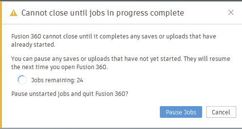 How to save a Fusion file without creating a version