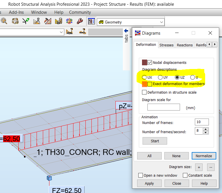 What is the diffrence between Deformation and Exact deformation for members in Robot Structural ...