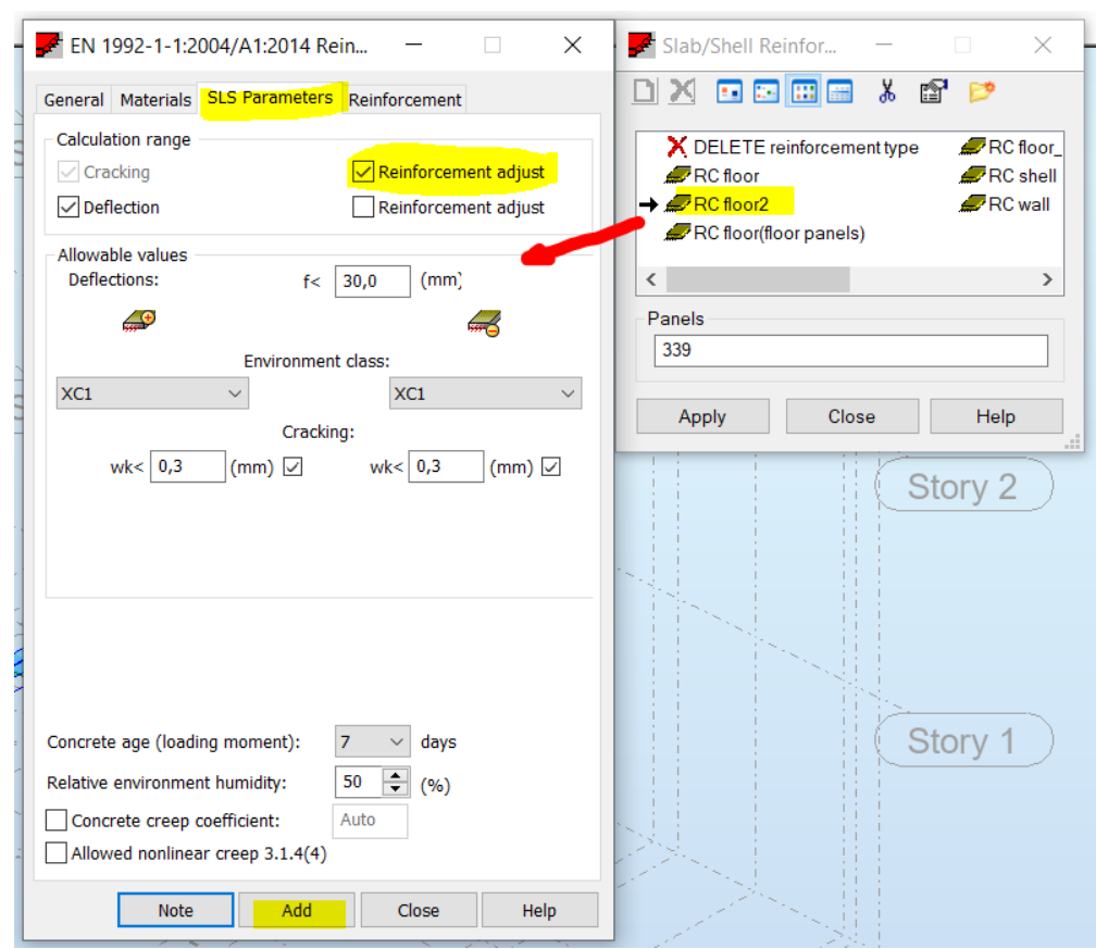 "Admisible cracking value has been exceeded" reported while RC slab required reinforcement ...