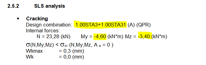 Cracking verified for incorrect section in column provided reinforcement module in Robot ...