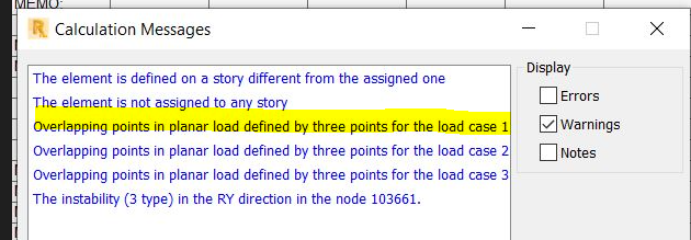 Overlapping Points In Planar Load Defined By Three Points Error While Model Calculation In