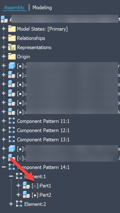 Constraint state changes when a component is patterned in an Inventor assembly