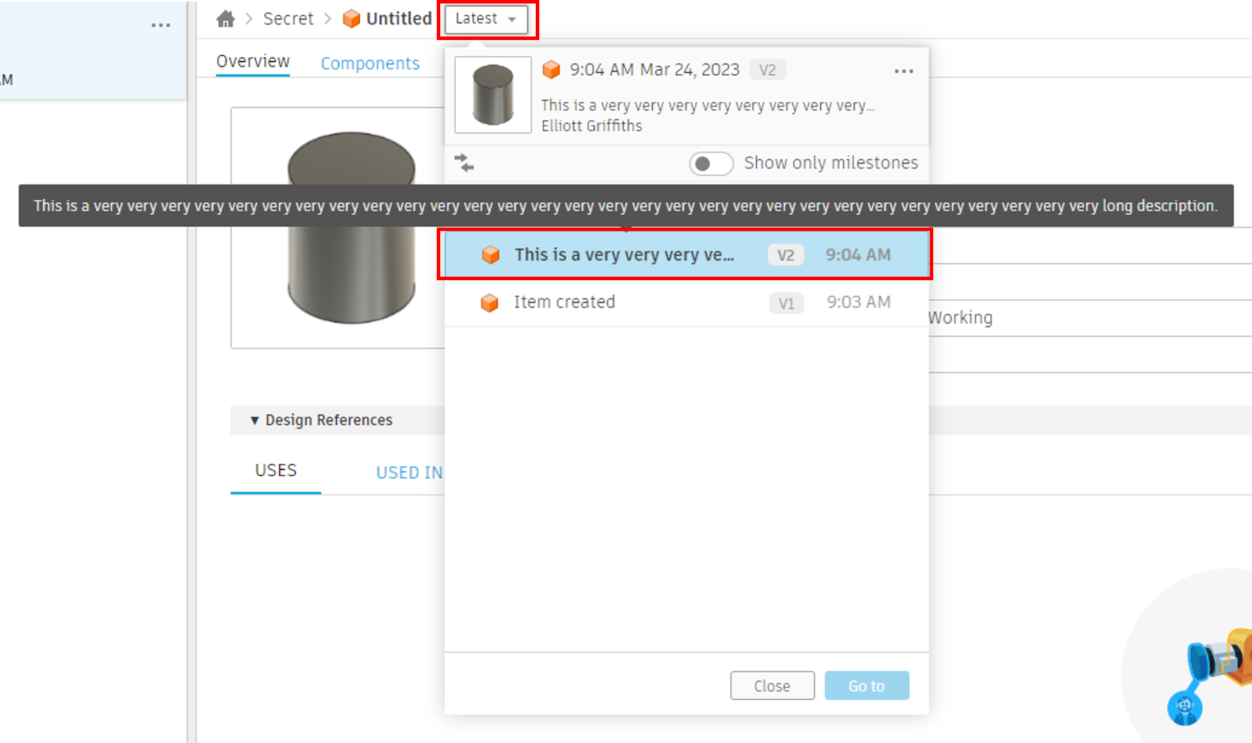 Unable to view full long version/milestone descriptions in Fusion
