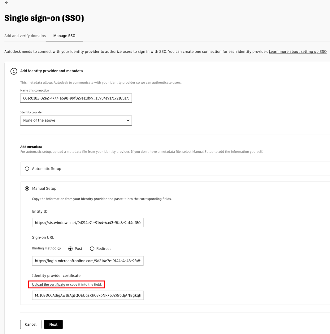How To Update The Autodesk Single Sign On SSO Certificate