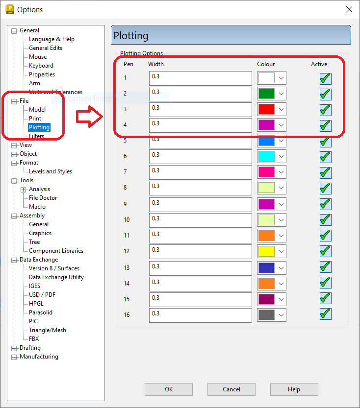 By exporting a file in PLT (HPGL) format, the color differences are ...