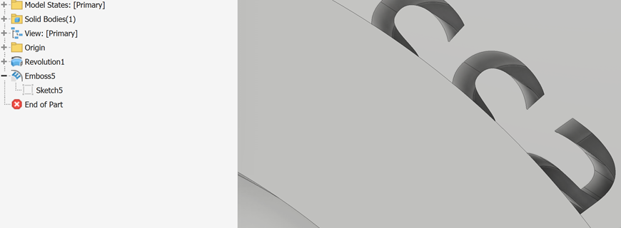 Engraved text doesn't work as expected in an Inventor part