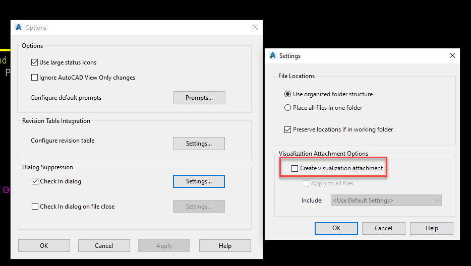 How to activate or deactivate creating .DWF during Check In to Vault