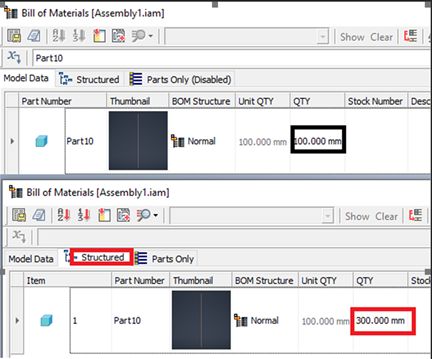 Assembly Structured Bill of Materials (BOM) quantity is not synced with ...