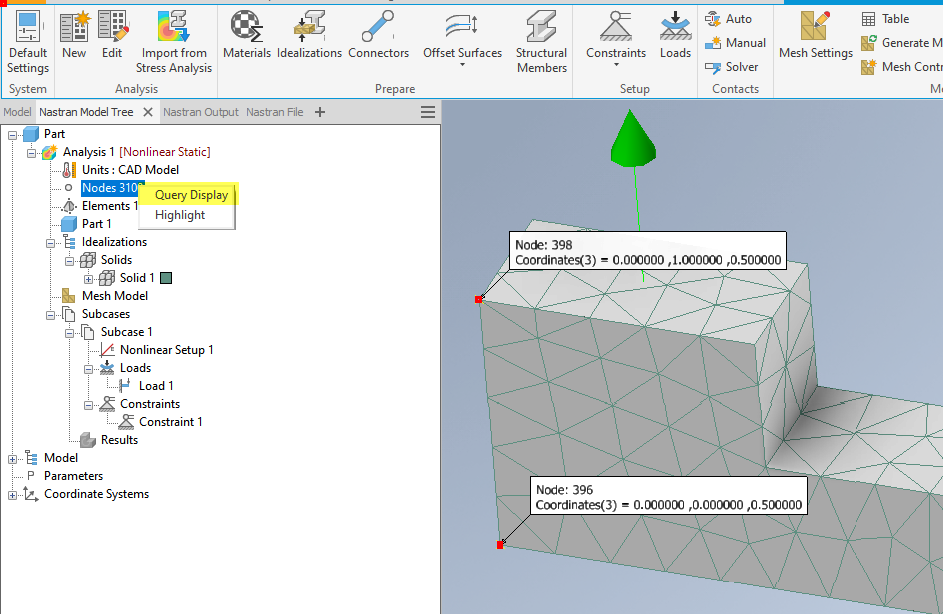 How to define force following structure deformation in Inventor Nastran