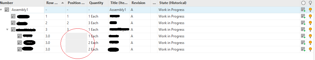 Position numbers are missing on Vault BOM item based on an Inventor assembly
