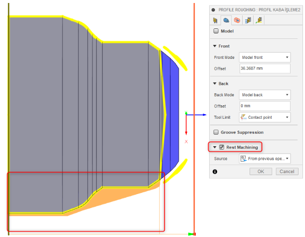 Getting Only Partial Turning Profile Roughing Toolpath When Rest 7714