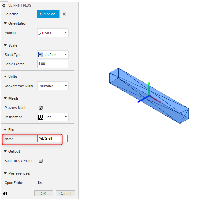 How to retain body name when exporting stl file from Fusion 360
