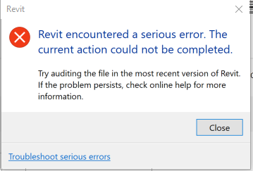 "Revit encountered a serious error" when upgrading a Revit template or ...