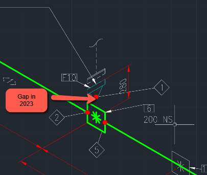Gap between weld and tee symbol in AutoCAD Plant 3D 2023 isometrics