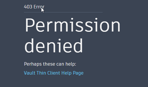 "403 - Permission Denied" when updating visualization file in Vault Thin Client