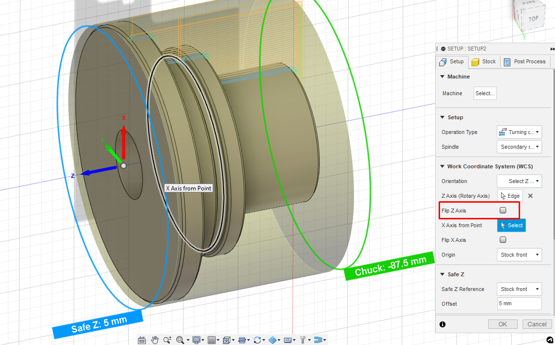 Turning on a subspindle causes fusion 360 to machine on the wrong side of the profile.