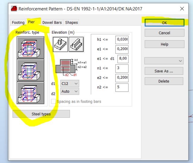 "Problem with reinforcement arrangement" reported while RC foundation with small pier diameters ...