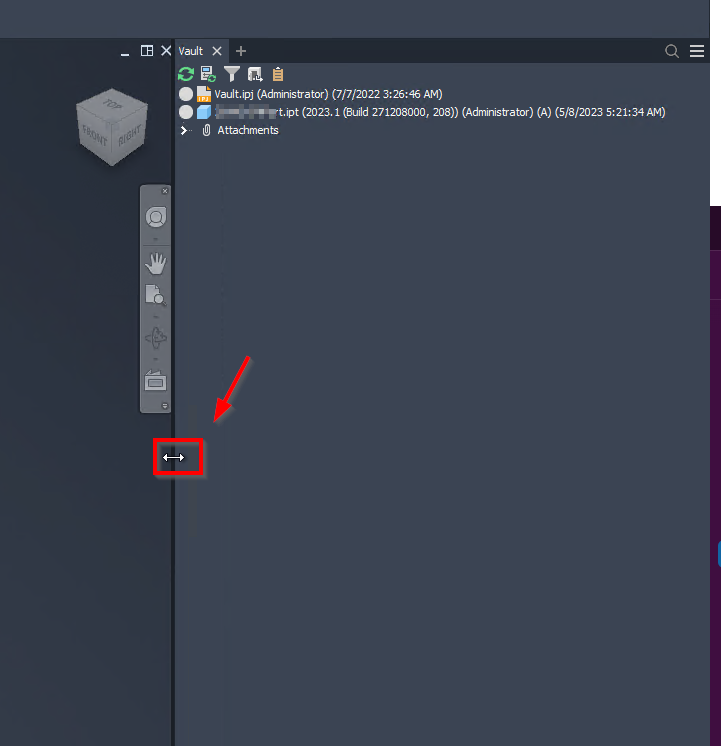 Display Issues With Scroll Bar And Empty Space In Vault Browser After Opening File In Inventor