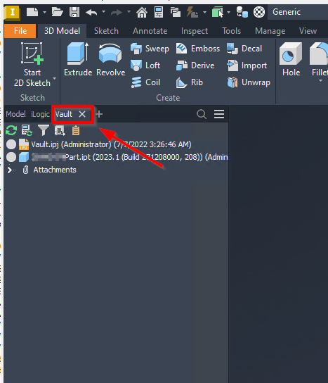 Display Issues With Scroll Bar And Empty Space In Vault Browser After Opening File In Inventor