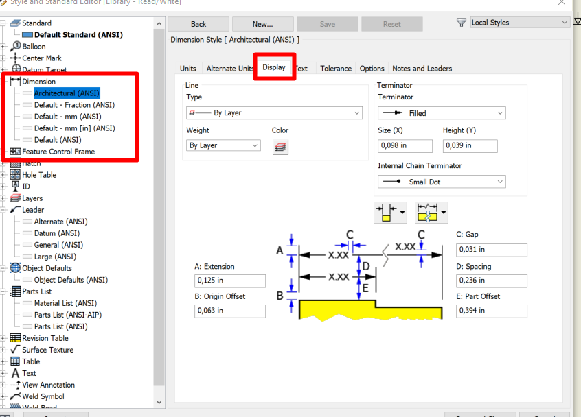 Distance Dimension Line And The Representation In The Idwdxf Drawing Exported From Inventor 