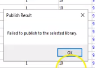 "Failed to publish to the selected library" after editing a specific Content Center family in ...