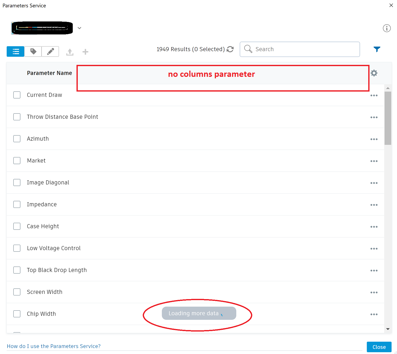 Parameters Service stuck on loading more data in Revit