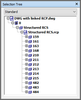 RCP file structure is not displayed in Selection Tree when DWG file with linked point cloud is ...