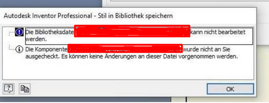 'The library file ... can not be edited.' when trying to edit an Inventor file located in the ...