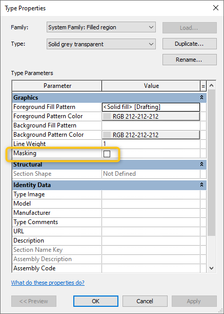 Shadows are not displayed through the Filled region with deselected ...