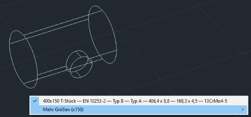 Branch sizes of a tee are not displayed in AutoCAD Plant 3D