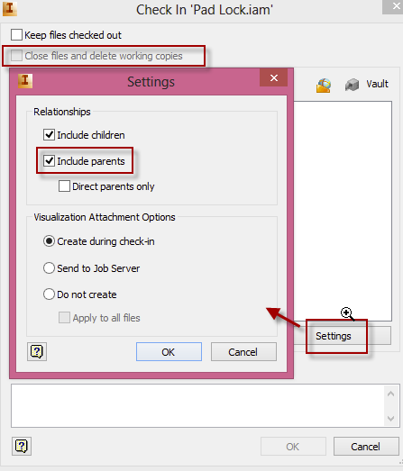 Vault Option Close File And Delete Working Copies Is Inactive When Trying To Check In A File 2375