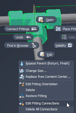 Connector on fitting not set automatically in Inventor Tube and Pipe