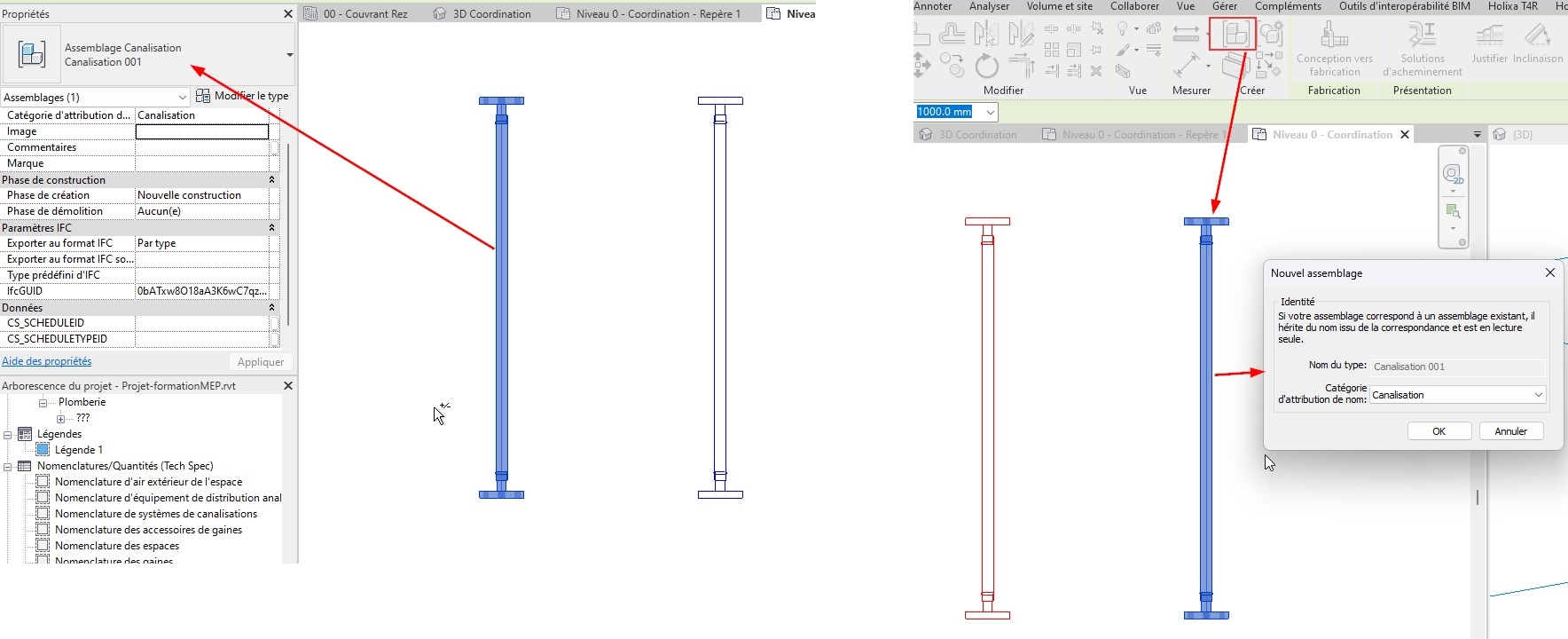 How to create another assembly with identical elements in Revit?