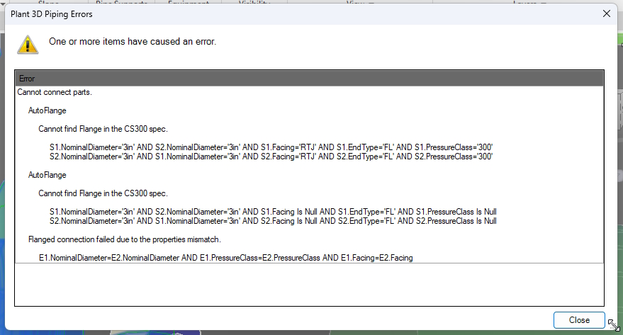 "Cannot connect parts. AutoFlange. Cannot find Flange in the..." when connecting nozzles to ...