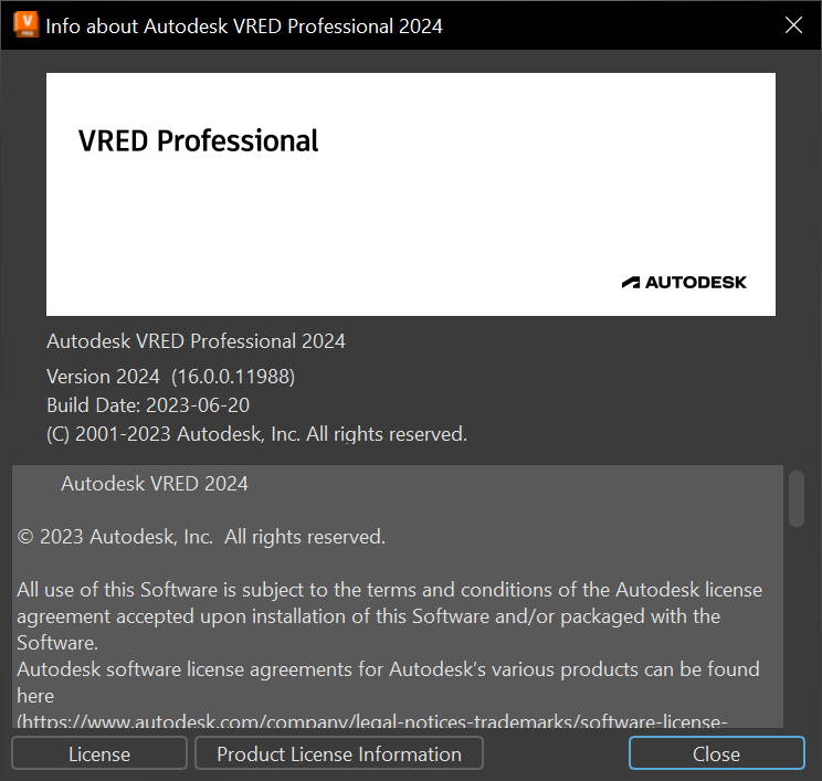 VRED 설치에 대한 고지 사항 파일을 찾을 수 있는 위치