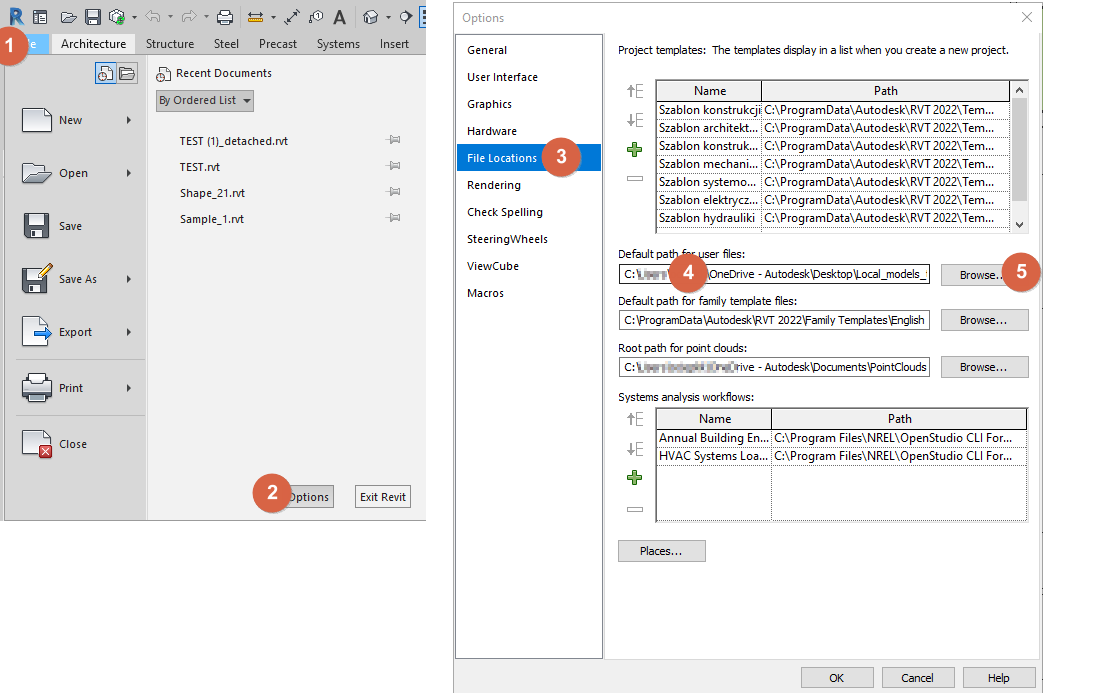 Help How To Change The Default Path For Local Revit Models Autodesk