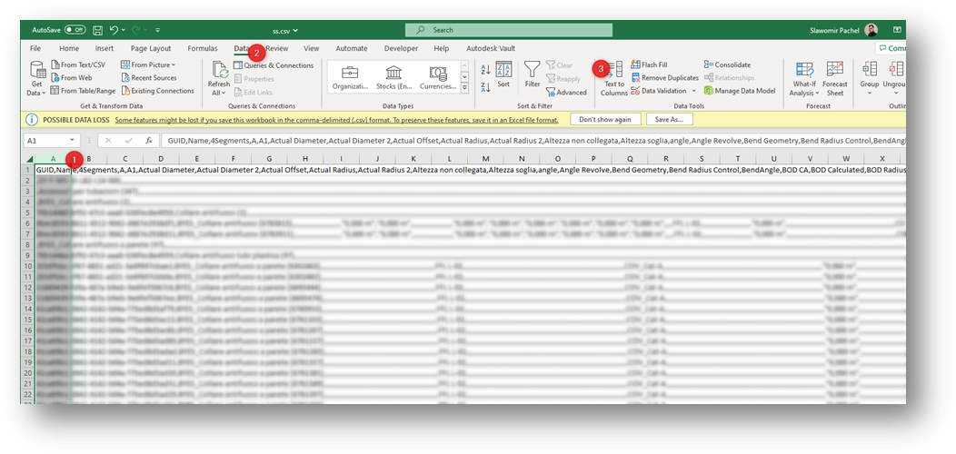 Cannot export quick properties using the Selection Inspector from a complex model in Navisworks