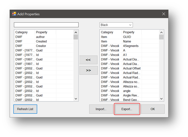 Cannot export quick properties using the Selection Inspector from a complex model in Navisworks