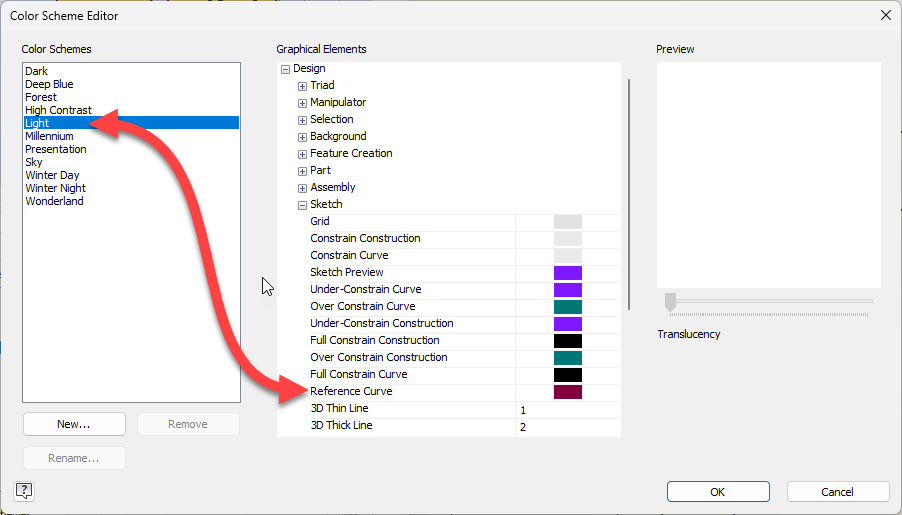 Change appearance of sketch points in Inventor drawings