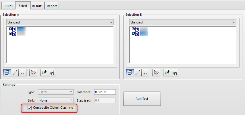 Specific rules missing in Clash Detective in Navisworks