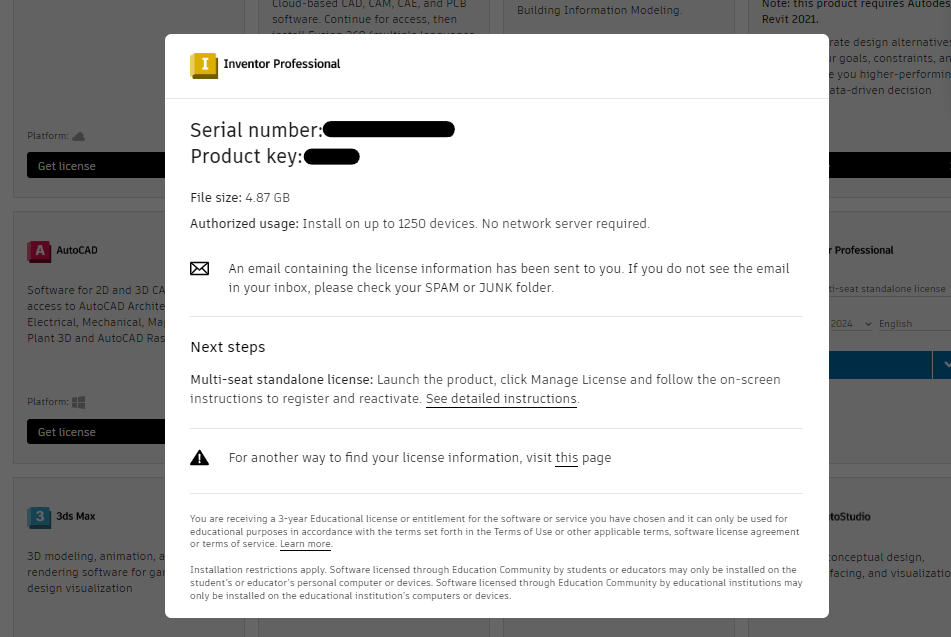 Education Plan: Unable to generate a license serial number from the ...