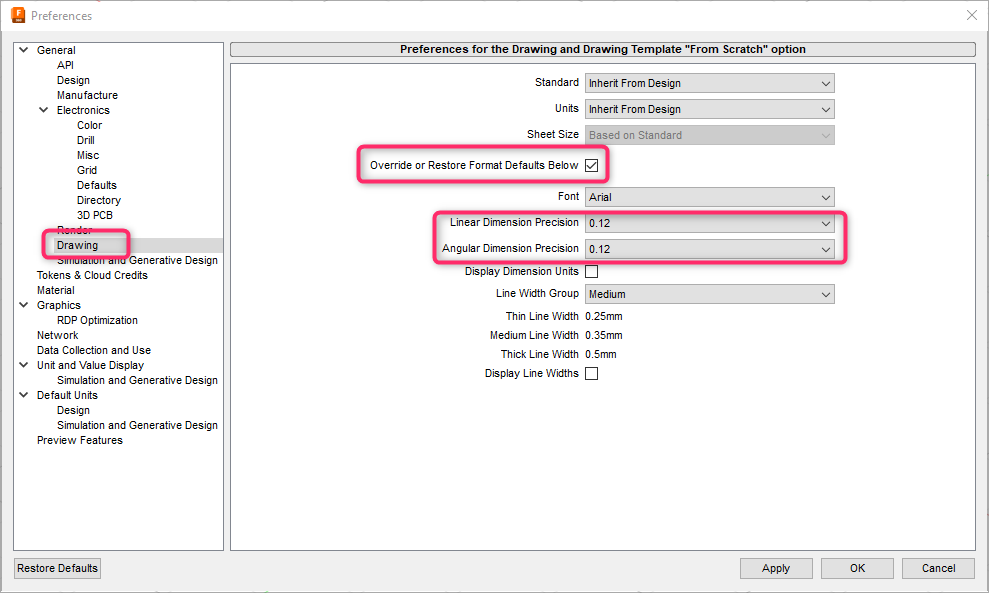 How to change number of displayed decimals on Fusion drawing dimension